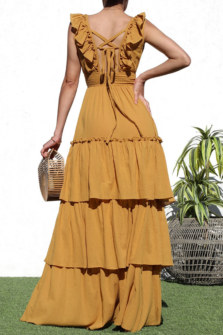 DD6041, TIERED WOVEN MAXI DRESS – Dress Day